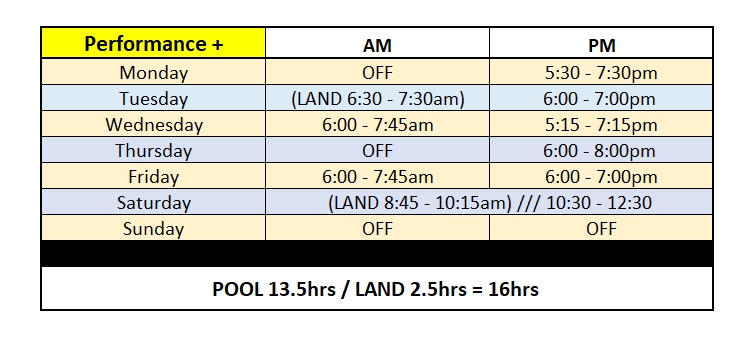 Team Bath AS - Squad Timetables