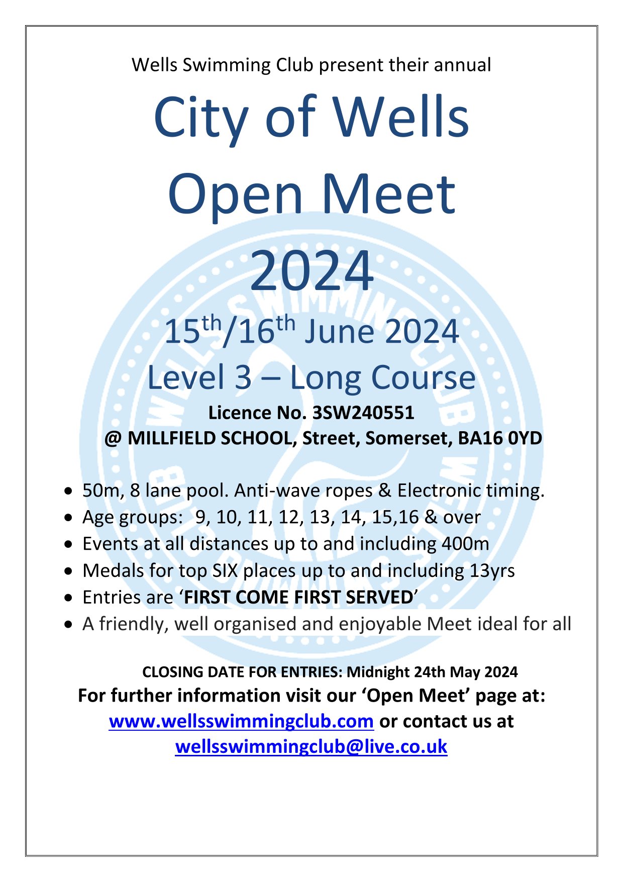 Wells Swimming Club - Open Meet
